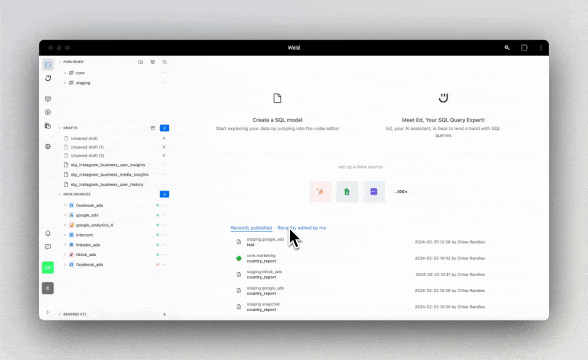 Use Weld's AI assistant to easily use your tables for your prompts ...